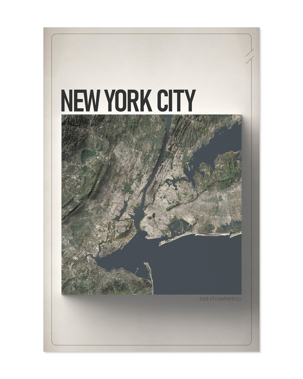 Elevation Map of New York City | Minimalist Style – East Of Nowhere