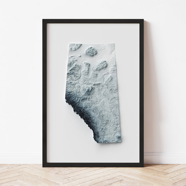 Elevation Map of Alberta | Minimalist Style – East Of Nowhere