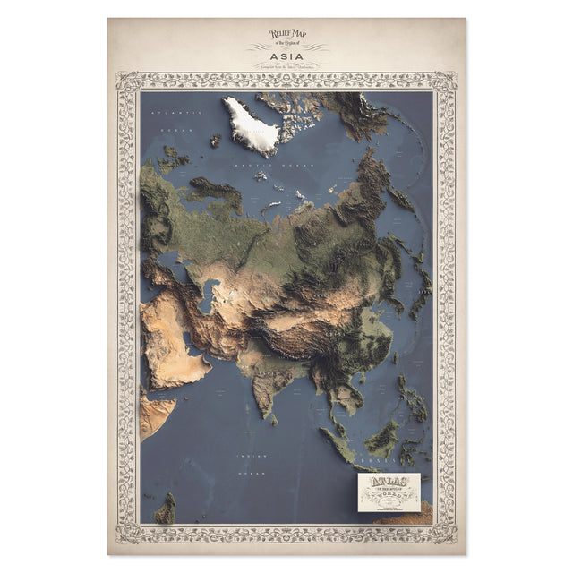 Elevation Map of Asia | EON Topographic Atlas – East Of Nowhere