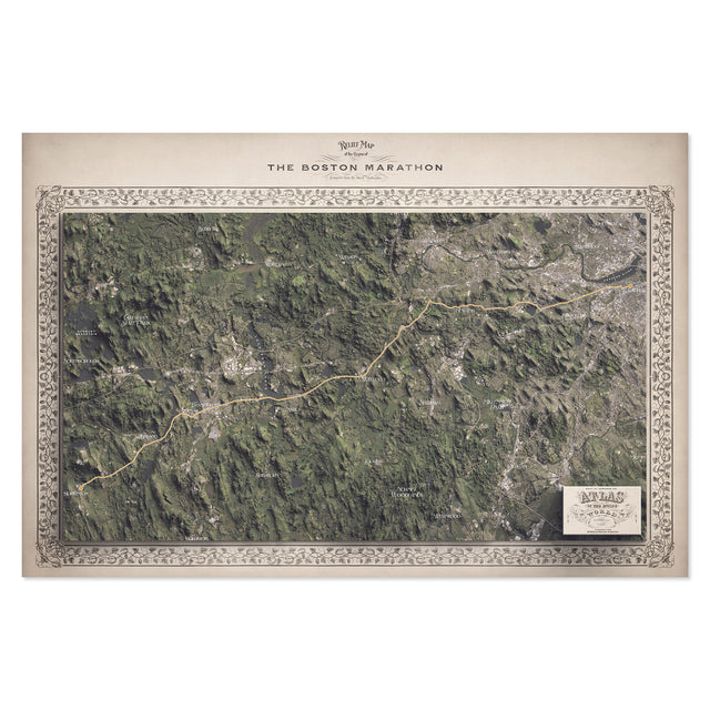 Elevation Map of Boston Marathon | EON Topographic Atlas – East Of Nowhere