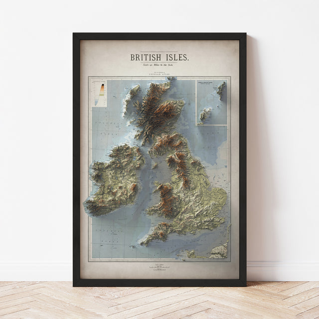 Elevation Map of British Isles | 1922 Vintage – East Of Nowhere