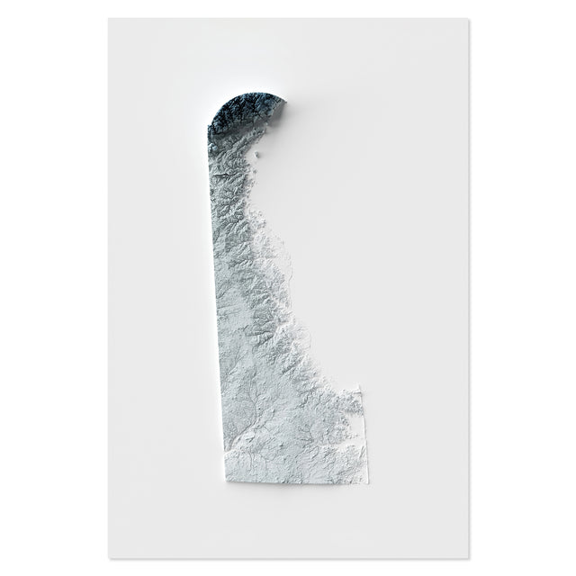 Elevation Map of Delaware | Minimalist Style – East Of Nowhere