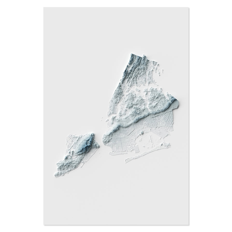 Elevation Map of New York City | Minimalist Style – East Of Nowhere