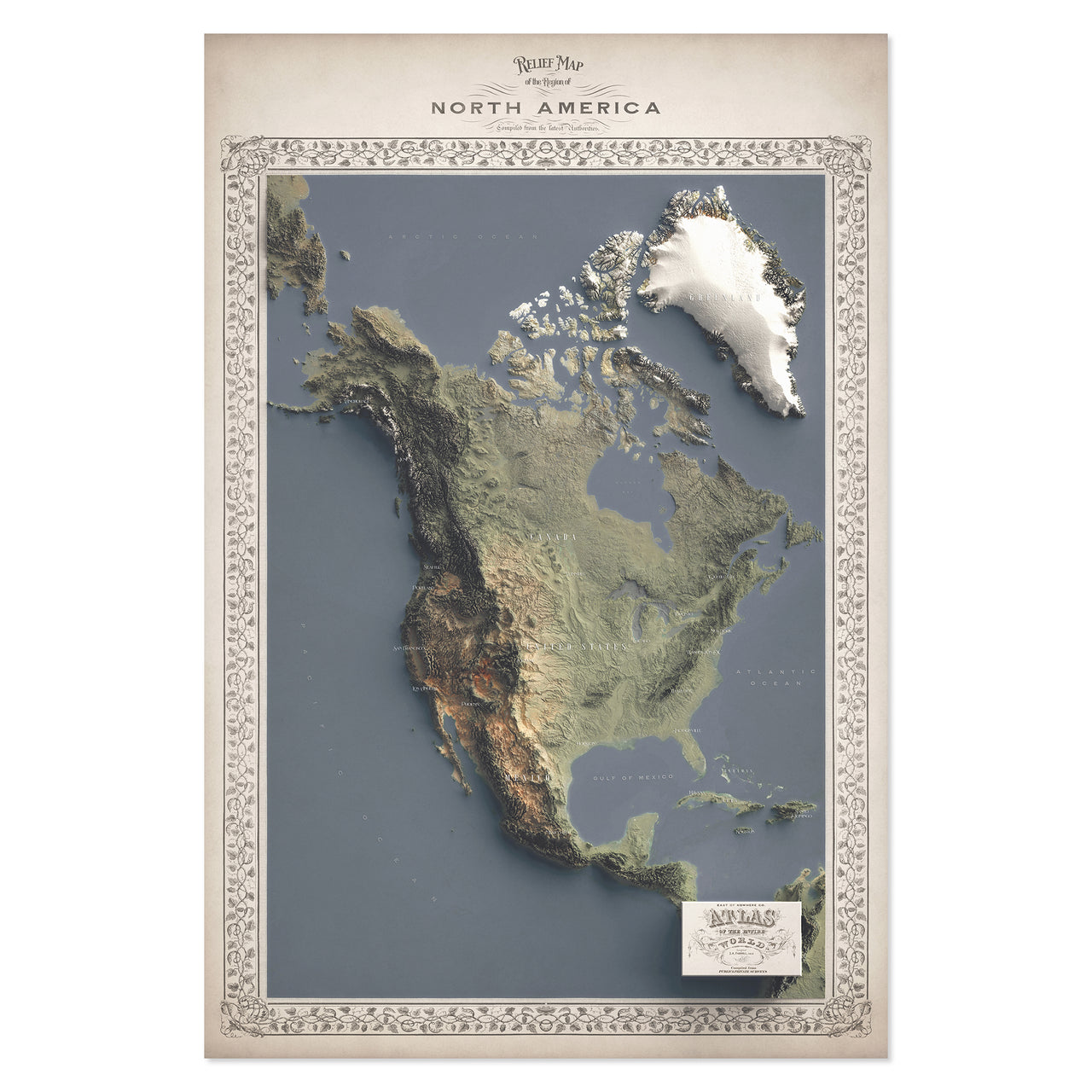 Elevation Map of North America | EON Topographic Atlas – East Of Nowhere