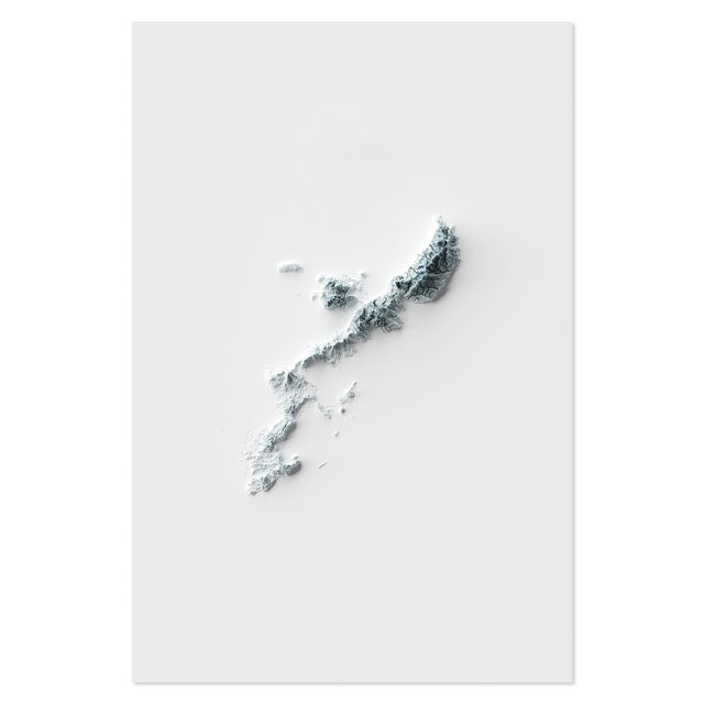 Elevation Map of Okinawa | Minimalist Style – East Of Nowhere