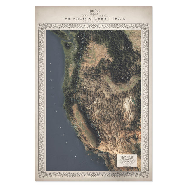 Elevation Map of Pacific Crest Trail | EON Topographic Atlas – East Of ...