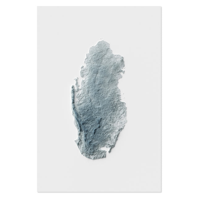 Elevation Map of Qatar | Minimalist Style – East Of Nowhere