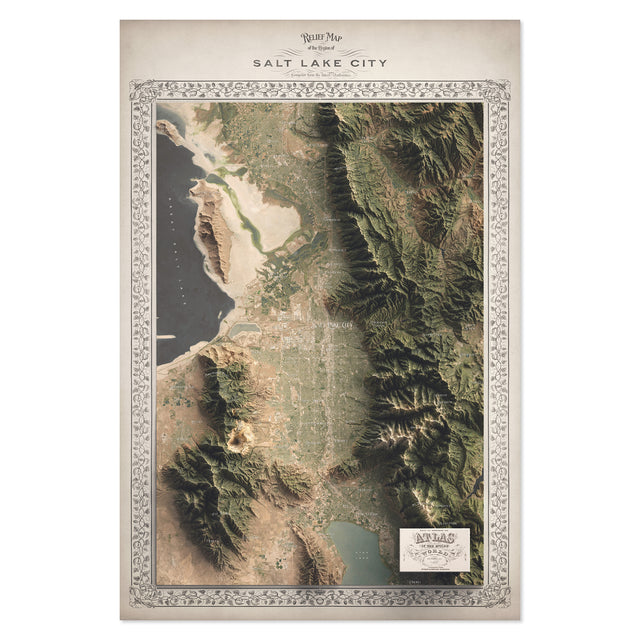 Elevation Map of Salt Lake City, Utah | EON Topographic Atlas – East Of ...